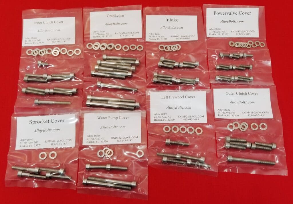 YAMAHA 1999-2023 YZ250 Polished Stainless Steel Engine Bolt Kit Set ...