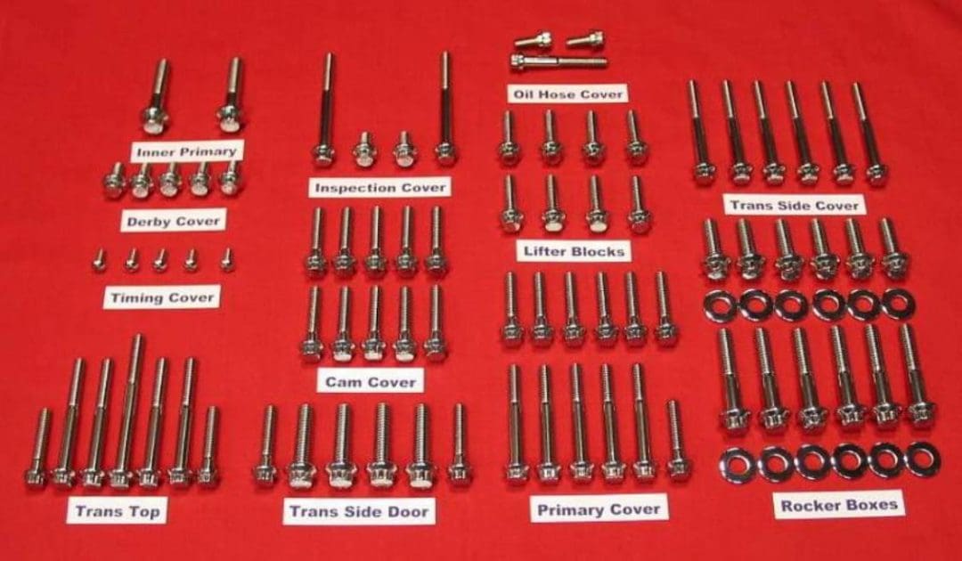 1999 to 2005 Dyna Show Polished Grade 8 ARP Stainless Engine Bolt Kit ...