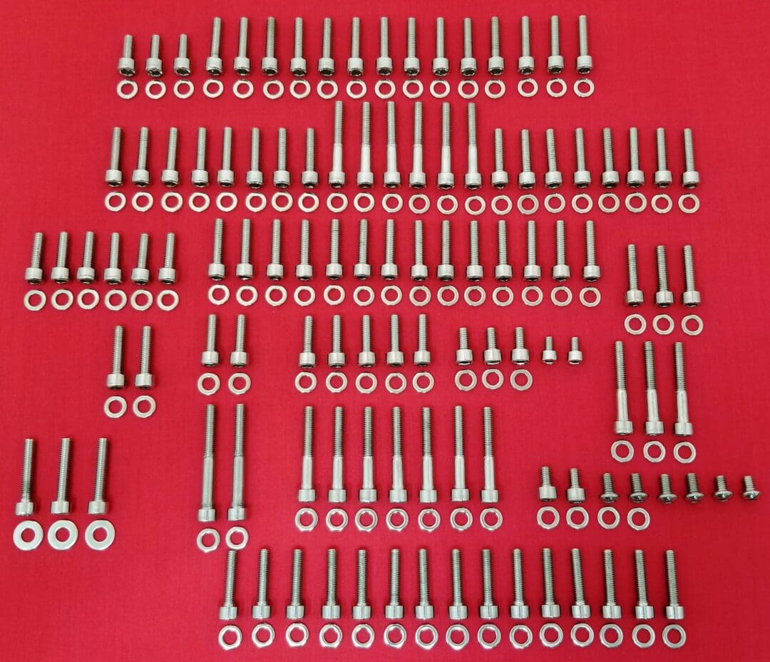 2002 & Up Polished Stainless V-Rod Engine Bolt Kit | Alloy Boltz