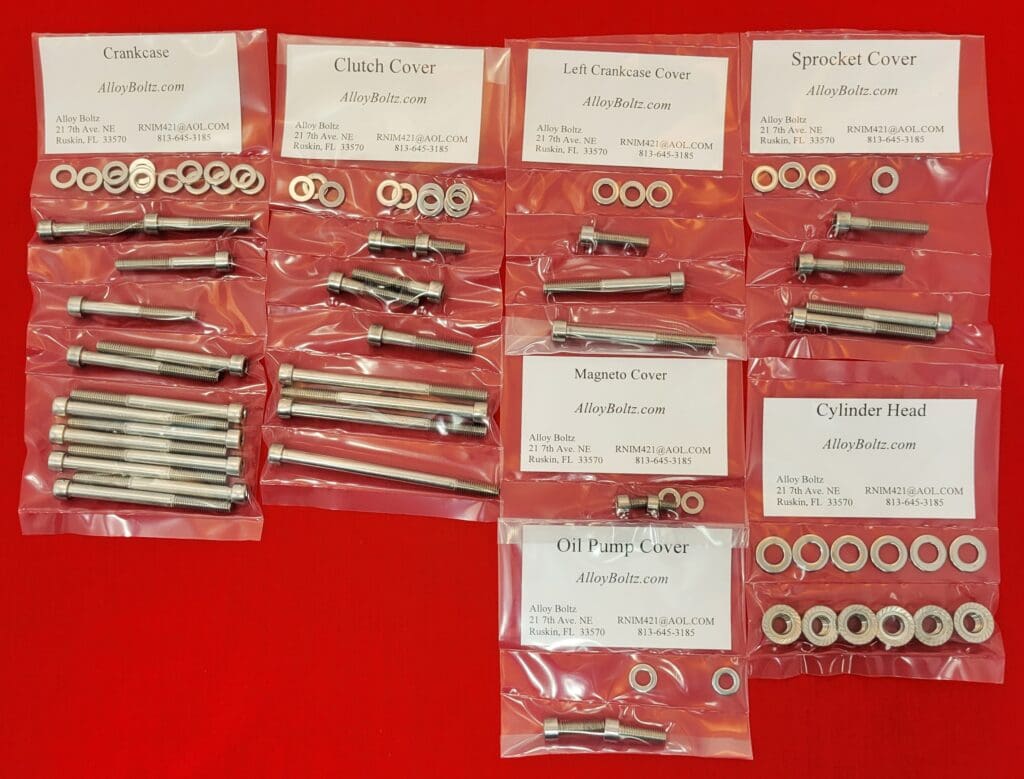 SUZUKI 1969-1970 TS250 SAVAGE POLISHED STAINLESS STEEL ENGINE BOLT KIT ...