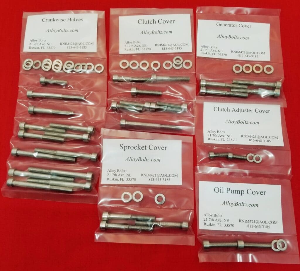 YAMAHA 1973-74 MX250 MX360 POLISHED STAINLESS STEEL ENGINE BOLT KIT ...
