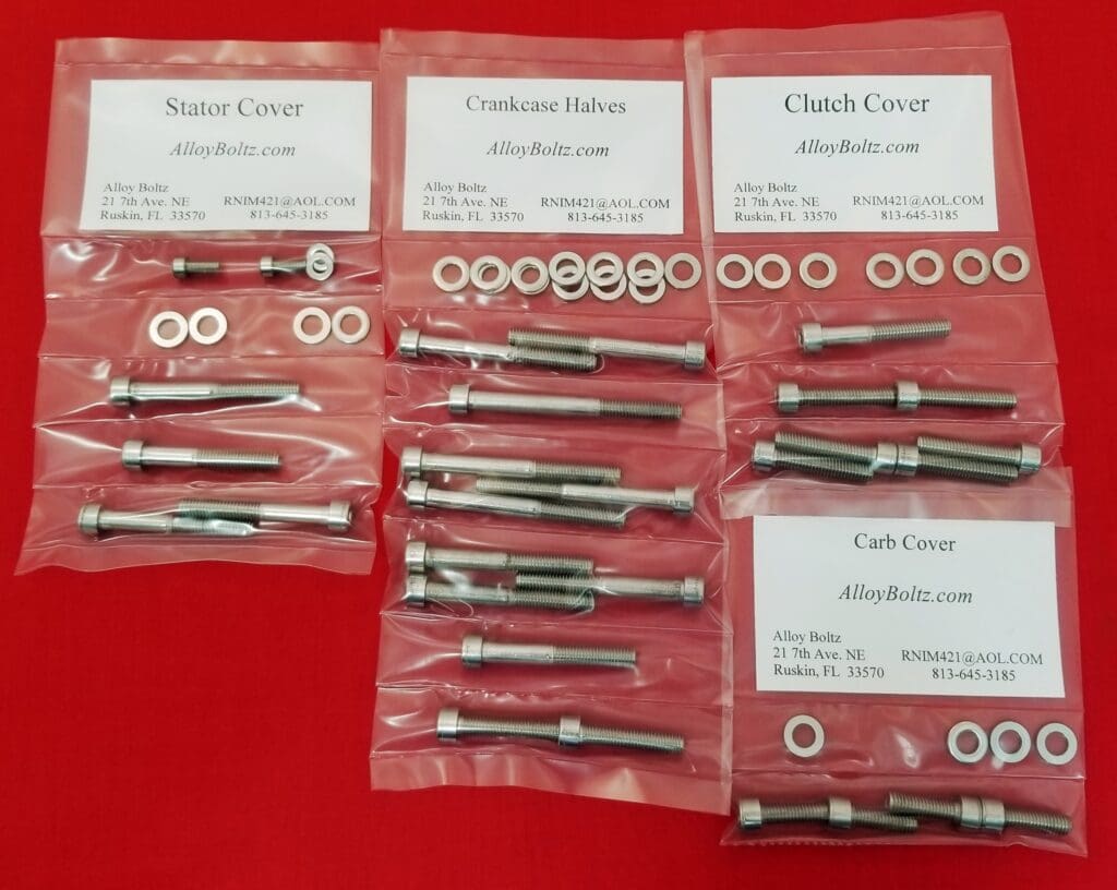 YAMAHA 1970-1972 JT1 JT2 POLISHED STAINLESS STEEL ENGINE BOLT KIT ...